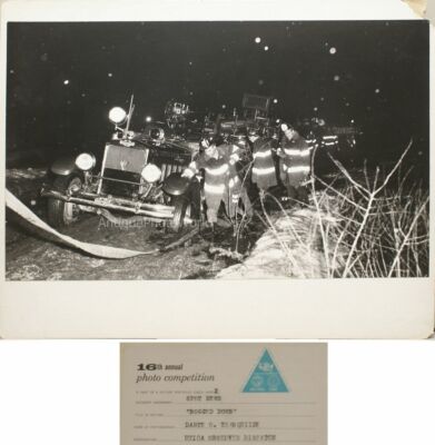 Firemen by fire truck antique photo by Tranquille | eBay
