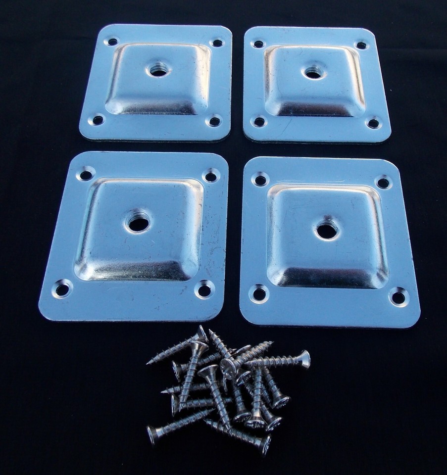 SET OF 4 LEG FIXING MOUNTING PLATES BRACKETS PLATE FOOT FEET LEGS ...