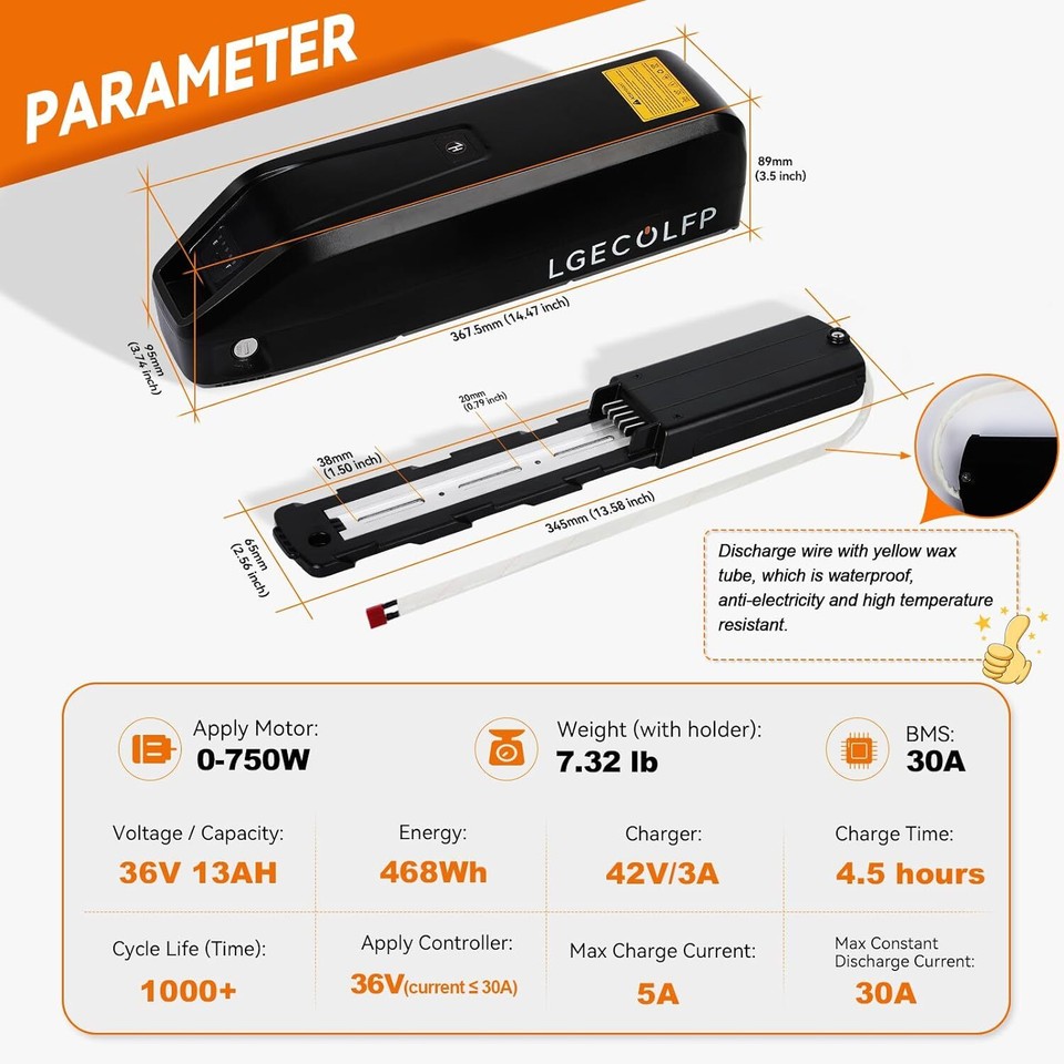 Hailong Ebike Battery 48V 10Ah for Electric Bike Motor Lithium Battery ...