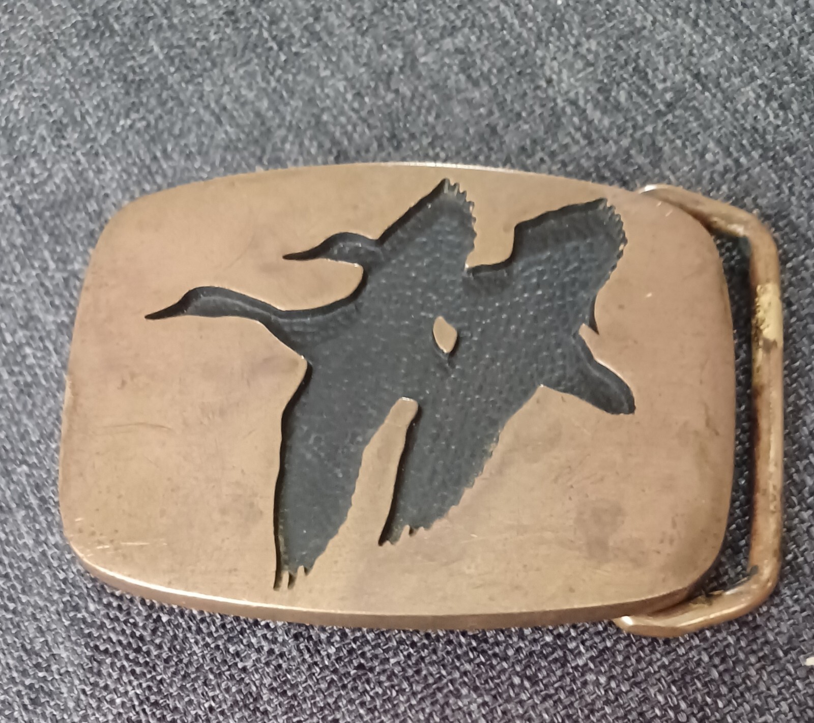 BTS Flying Ducks Vintage 1978 Solid Brass Belt Buckle - Gem