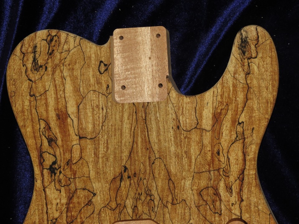 Highly Spalted Maple Top / Mahogany Telecaster Tele Body 4lbs 7oz #3477 ...
