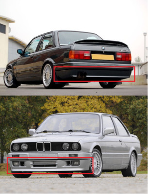 EURO FRONT + REAR spoiler BMW E30 M3 MT2 M Tech II Technic 2 bumper ...