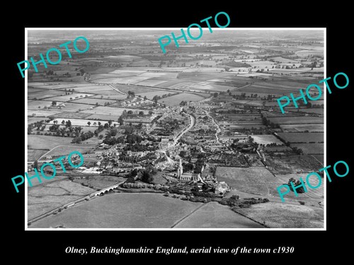 OLD HISTORIC PHOTO OF OLNEY BUCKINGHAMSHIRE ENGLAND VIEW OF THE TOWN ...