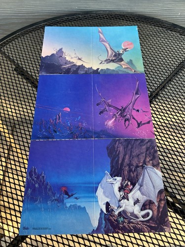 Vintage 80s Michael Whelan Dragon Fantasy Art Posters Lot of 3 CREASED ...