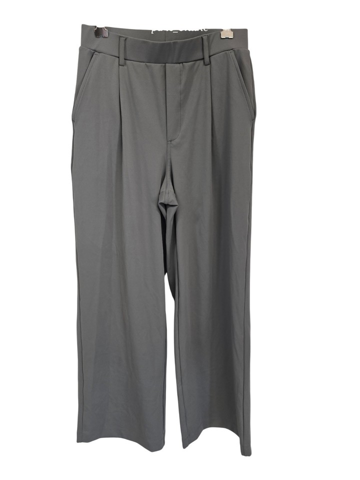 halara high waist straight leg side pocket grey work pants size S ...