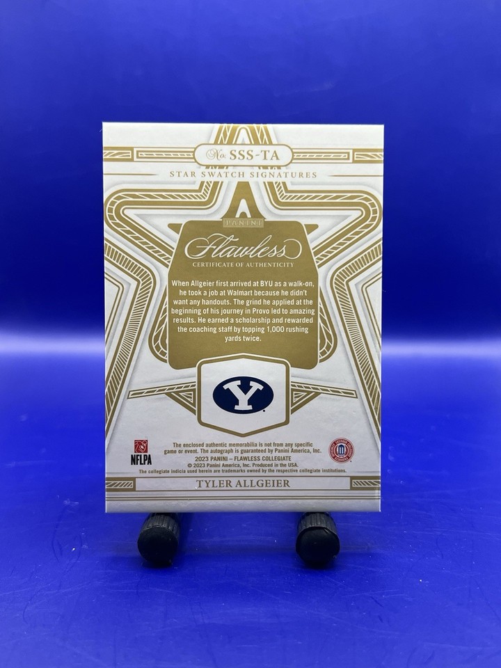 2023 Flawless Collegiate Tyler Allgeier Star Swatch Signature Ruby On ...