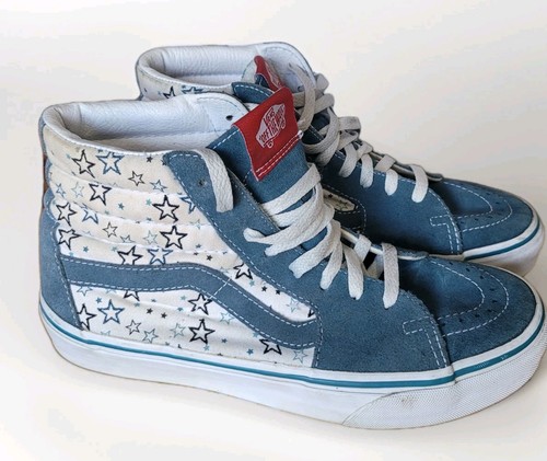 VANS Sk8 Hi Top Shoes "Starry Night Denim" Blue White Stars Men's 6.5 ...