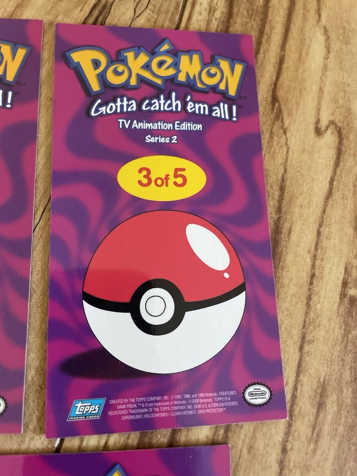 POKEMON TOPPS Box Topper Jumbo CHROME SERIES 2 COMPLETE Tin Topper 1999 ...