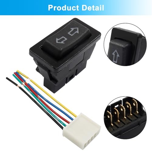 2Pcs 5 Pin Car Window Switch, 12V 20A Double Arrow Blue light+ Wiring ...