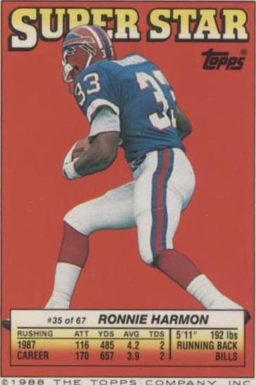 1988 Topps Super Star Sticker Back Cards Ed "Too Tall" Jones Ronnie ...
