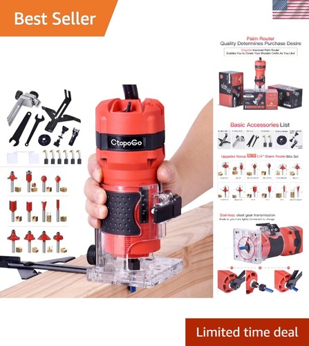 Versatile 800W Electric Palm Router Tool - 12 PCS Router Bits for ...