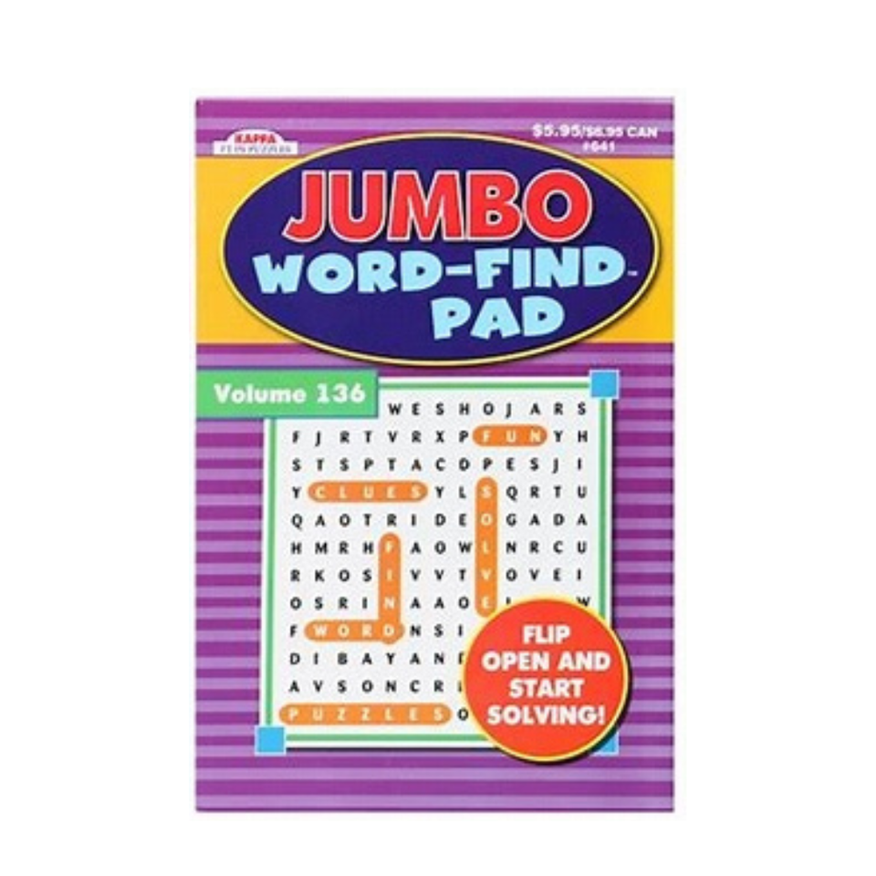 Jumbo Word-Find Flip Pad, Word Search Puzzle Book - Cover Volume Vary ...