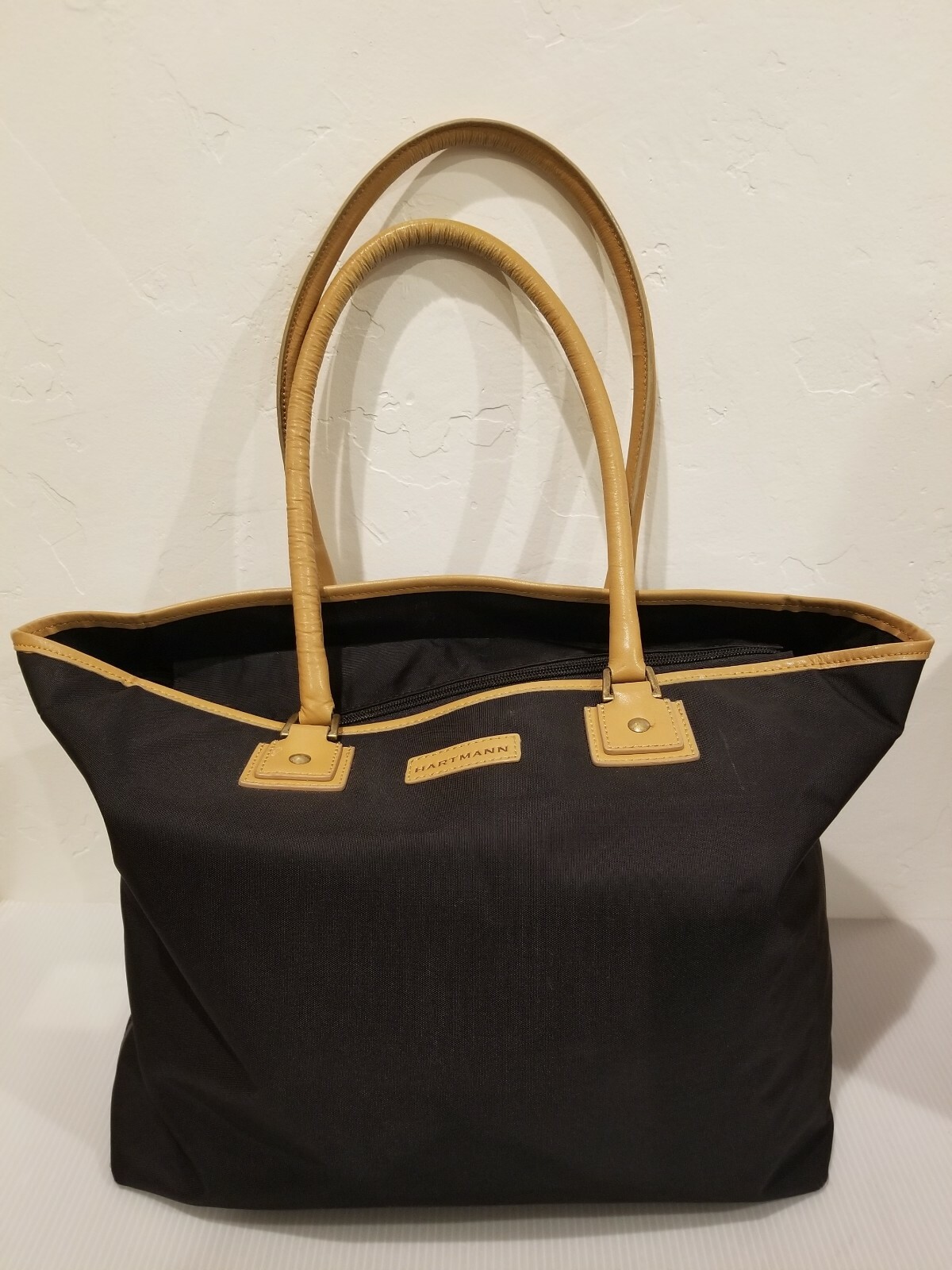 Hartmann Black Canvas/Leather Trim Day Tote - Gem