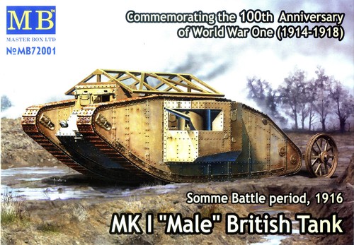 Master Box MB 1/72 72001 WWI British Tank MK.I "Male", Somme Battle ...