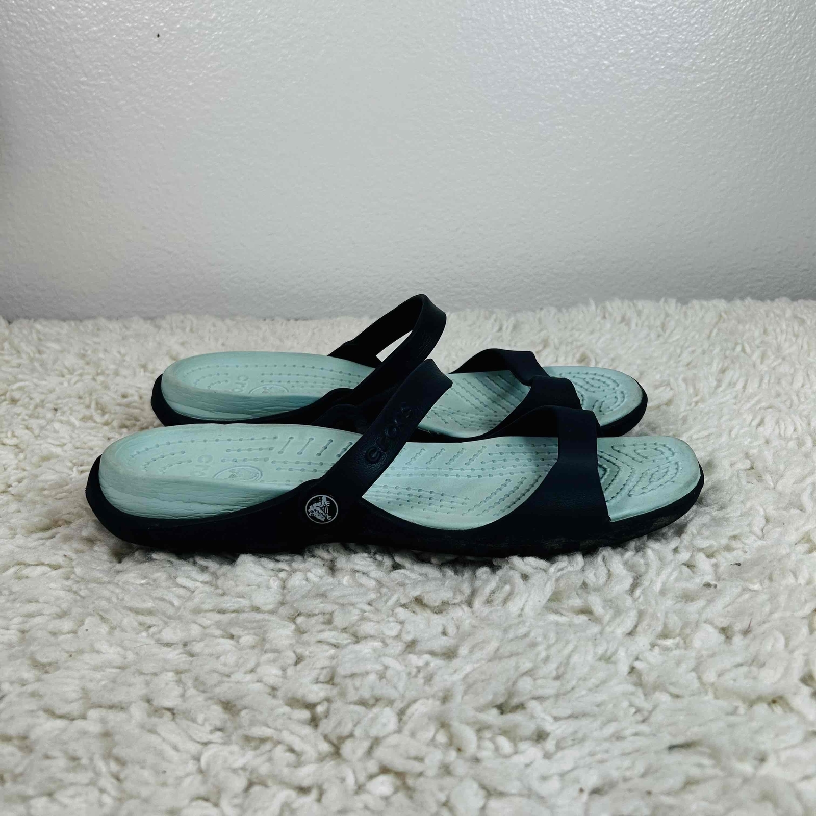 Crocs Womens Sandals Ankle Strap Open Toe Black Size … - Gem