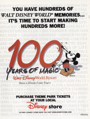 2001 Walt Disney World: 100 Years Magic Vintage Print Ad | eBay