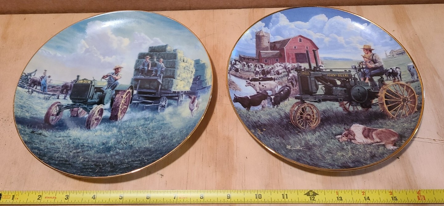John Deere Farmland Memories 8" Collector Plates Danbury Mint Lot of 2 ...