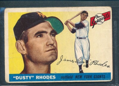1955 Topps #1 DUSTY RHODES New York Giants ~ POOR to FAIR | eBay