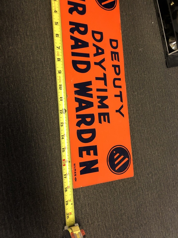 AIR RAID WARDEN SIGN VINTAGE GREAT COLORING HISTORICAL 18” X 6” | eBay
