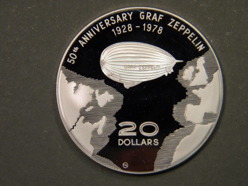 Rare 1978 Dominica 20 Dollar Graf Zeppelin Silver Proof Coin | eBay