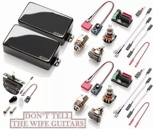 EMG 81X + 60X BLACK CHROME HUMBUCKER SET SHORT SHAFT POTS + 3 POS TELE ...