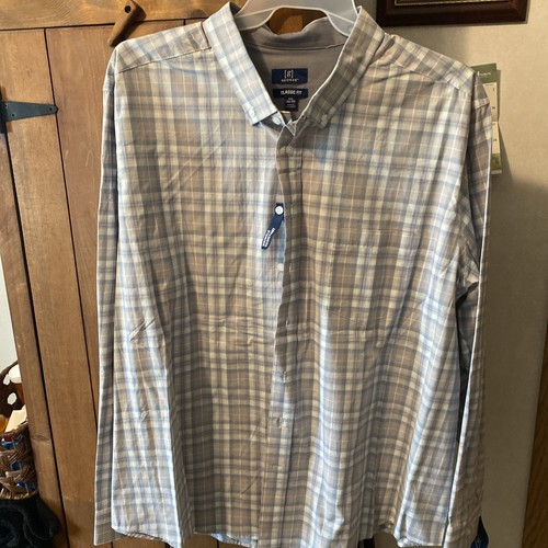 NWT George Classic Fit Stretch Men's 3X Long Sleeve Button Down Check ...