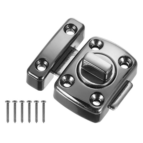 Rotate Bolt Latch, Zinc Alloy Safety Door Lock with Screws Light Black ...