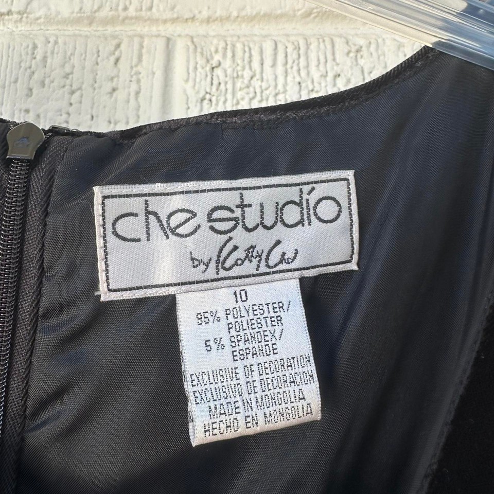 Che Studio by Cathy Co NWT Vintage 90's Black Velvet Silver Gown | eBay