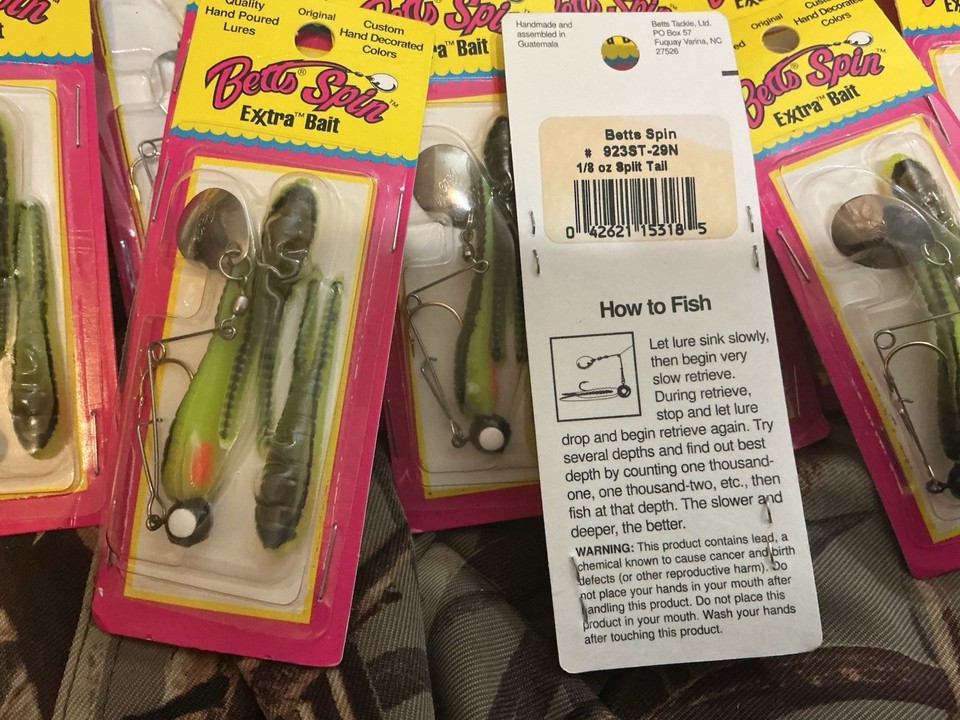 New(other)Betts Spin Exxtra Bait Split Tail:1/8oz.,Blk.Stripe,Chart ...