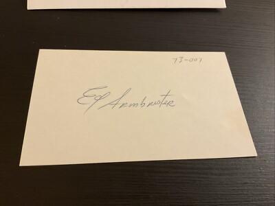 ED ARMBRISTER Signed Index Card 1973 Debut | eBay