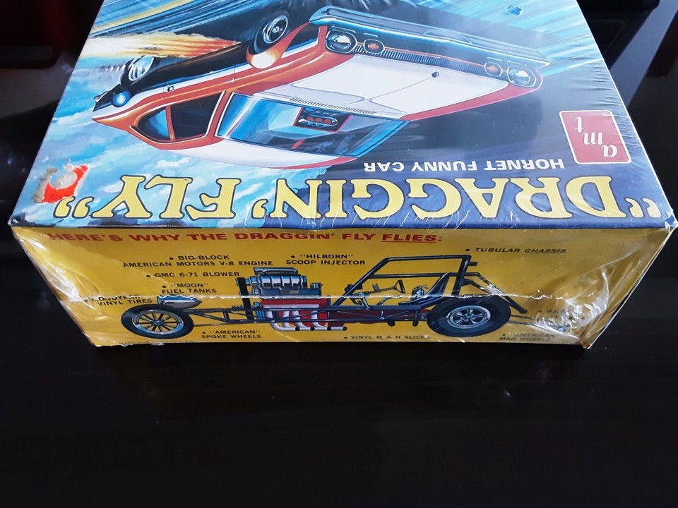 VINTAGE AMT "DRAGGIN FLY" AMC HORNET FUNNY CAR MODEL KIT FACTORY SEALED ...
