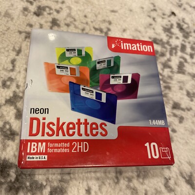Imation Neon 3.5" Diskettes 10-Pk IBM Formatted DS HD Disks 1.44 MB | eBay