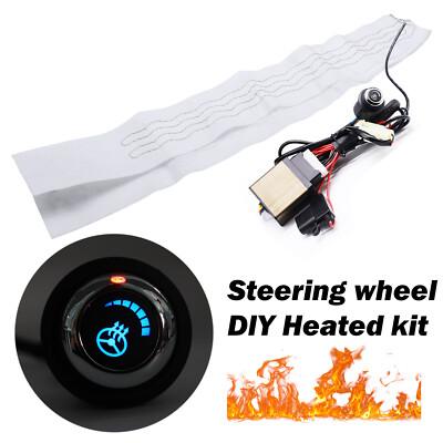 Car Winter Heated Steering Wheel Cover UK DIY Kit Heater Thermal Pad ...