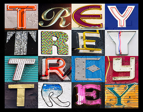 TREY Name Poster featuring photos of actual sign letters | eBay