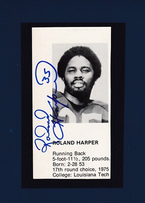 Roland Harper signed Chicago Bears 1970's football program cut photo | eBay