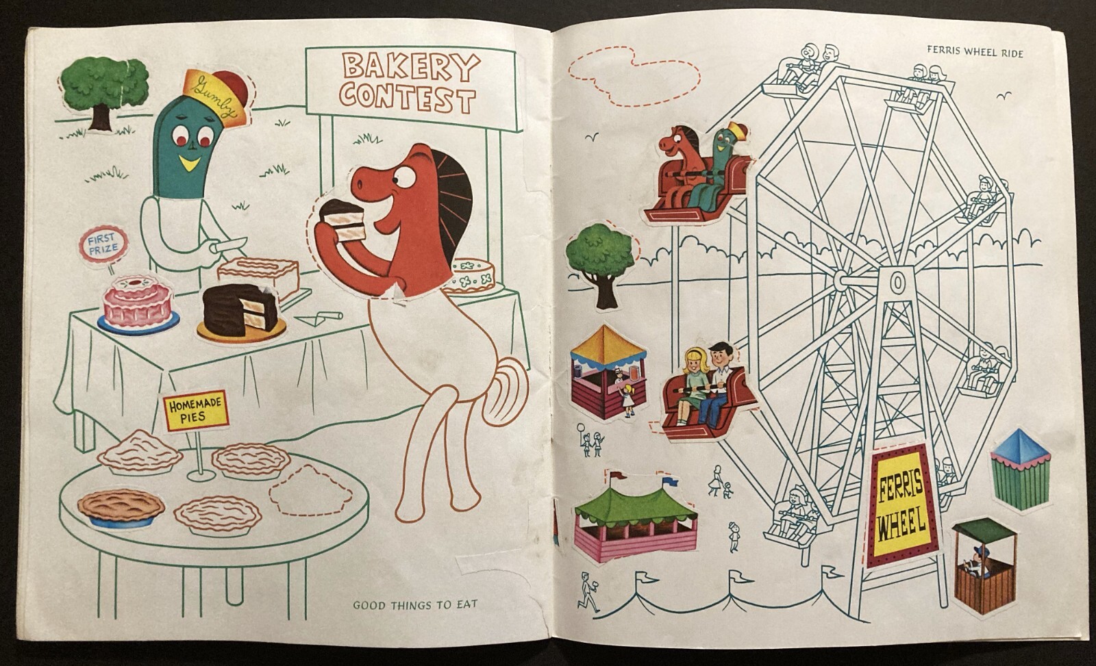 1968 WHITMAN "GUMBY AND POKEY STICKER BOOK" TV CLAYMATION SERIES ...