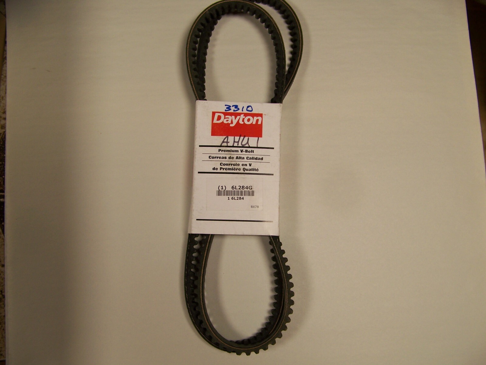 DAYTON V-BELT 6L284G (ITEM #3310) | eBay