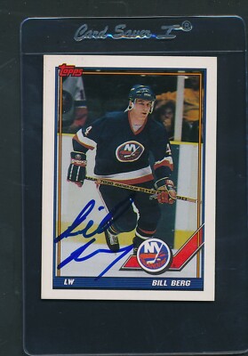 1991/92 Topps #122 Bill Berg Islanders Signed Auto *D4927 | eBay