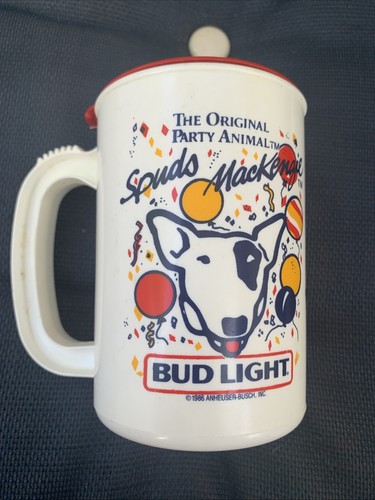 ML Vintage 1986 Bud Light Spuds MacKenzie The Original Party Animal Cup ...