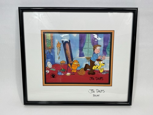 Garfield Jon Odie Production Animation Cel Signed Jim Davis 1995 COA ...