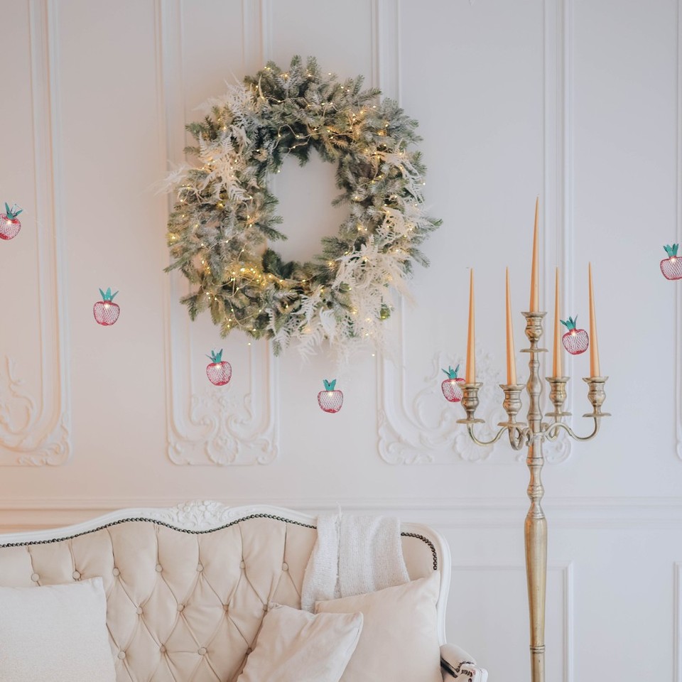 1 Set Fruit Shape LED String Light Iron Hanging String Lamp Without ...