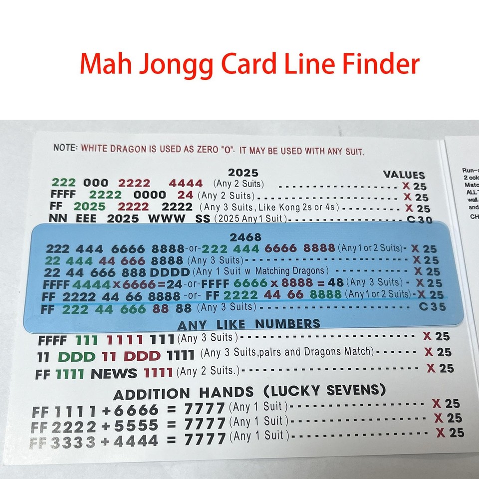 spansee 4 PCS Mahjong Card Line Guide, 6 inches x 1.6 inches, Light ...