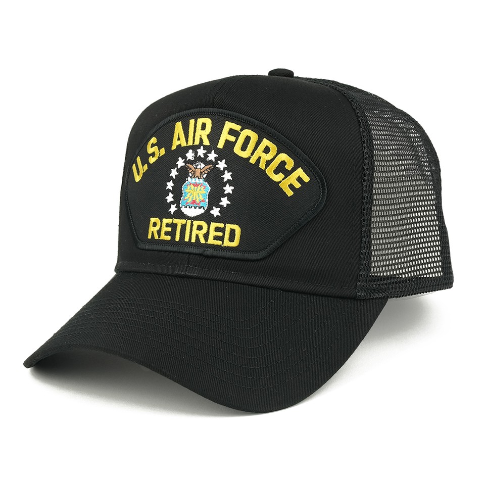 US AIR FORCE Retired Large Embroidered Iron on Patch Adjustable Mesh ...