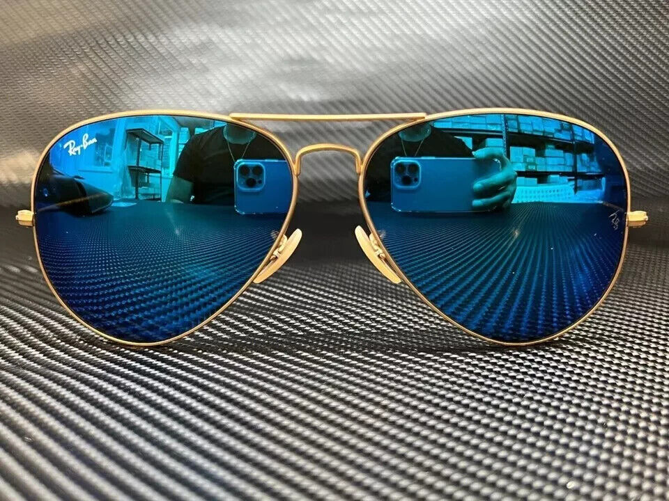 RAY-BAN RB3025 112/17 Gold Aviator 58/14 mm Unisex Sunglasses ITALY ...