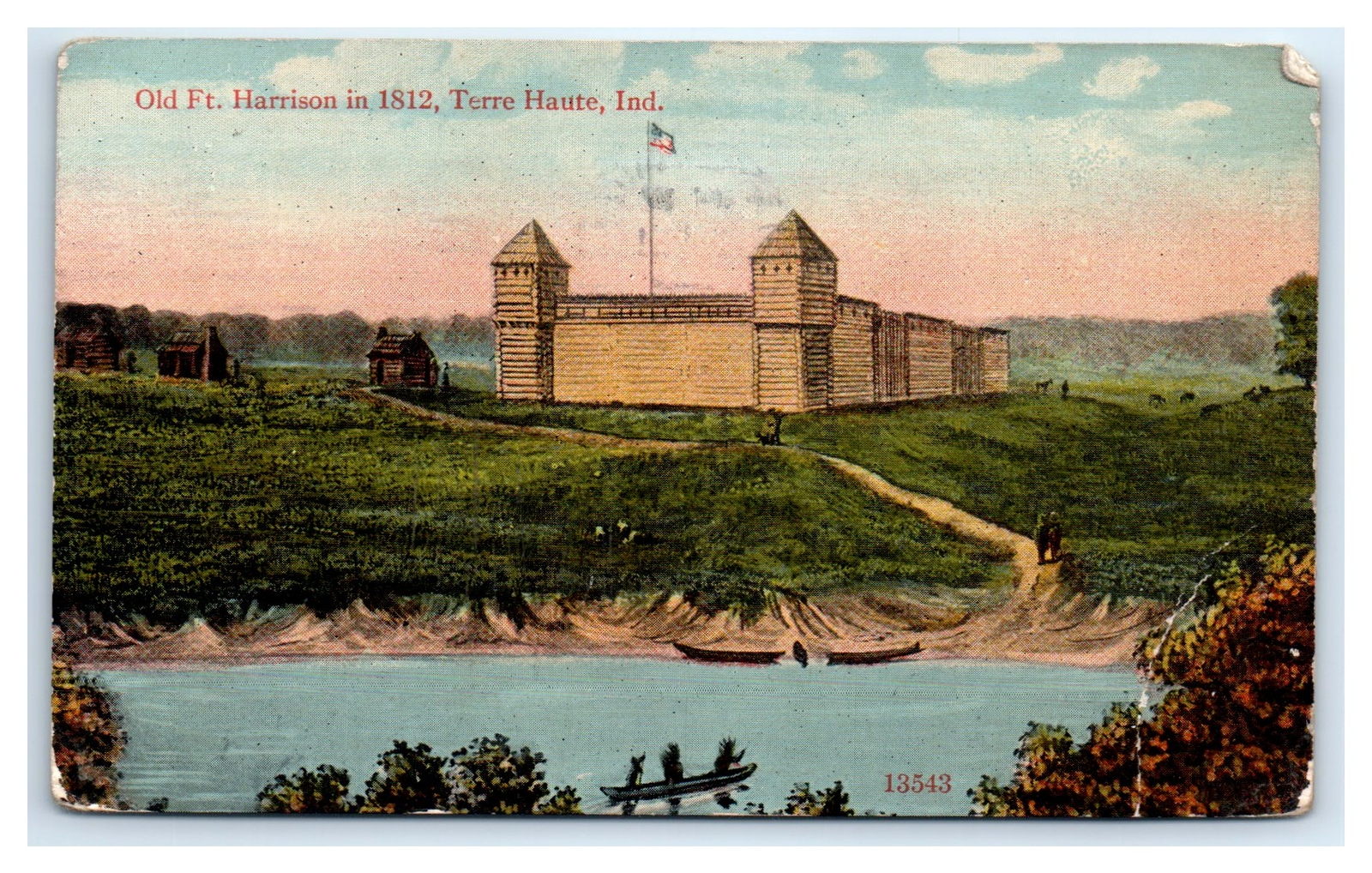 1914 HARRISON, IN Postcard- OLD FT HARRISON IN 1812 TERRE HAUTE IND | eBay