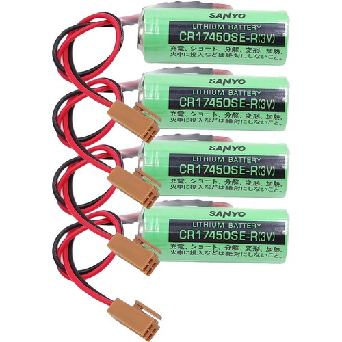 4x SANYO CR17450SE-R 3V PLC Battery with Resistance For FANUC A98L-0031 ...