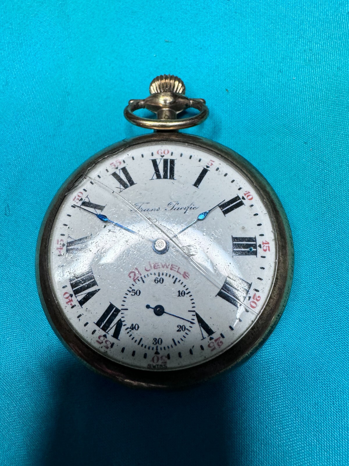 1940’s-50’s Trans Pacific 21J pocket watch, open face - Gem