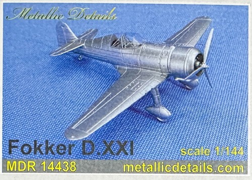 1/144 WW2 Fighter : Fokker D.XXI [Dutch & Debmark] #14438 : METALLIC ...