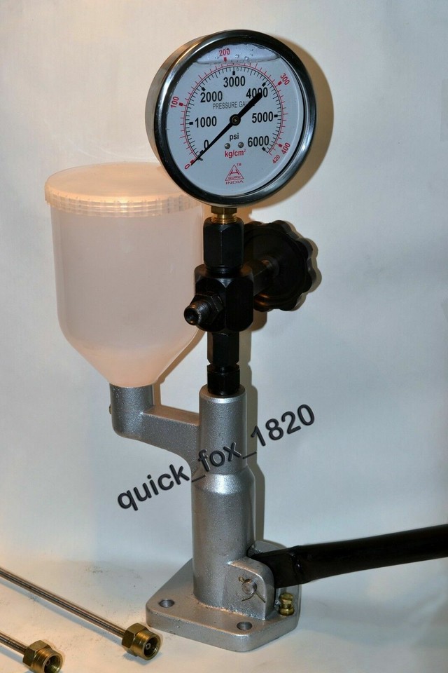 DIESEL INJECTOR NOZZLE POP TESTER DUAL SCALE STAINLESS STEEL GAUGE ...