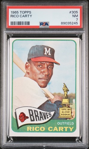 1965 Topps Rico Carty #305 PSA 7 NEW LABEL VINTAGE BASEBALL ROOKIE ...